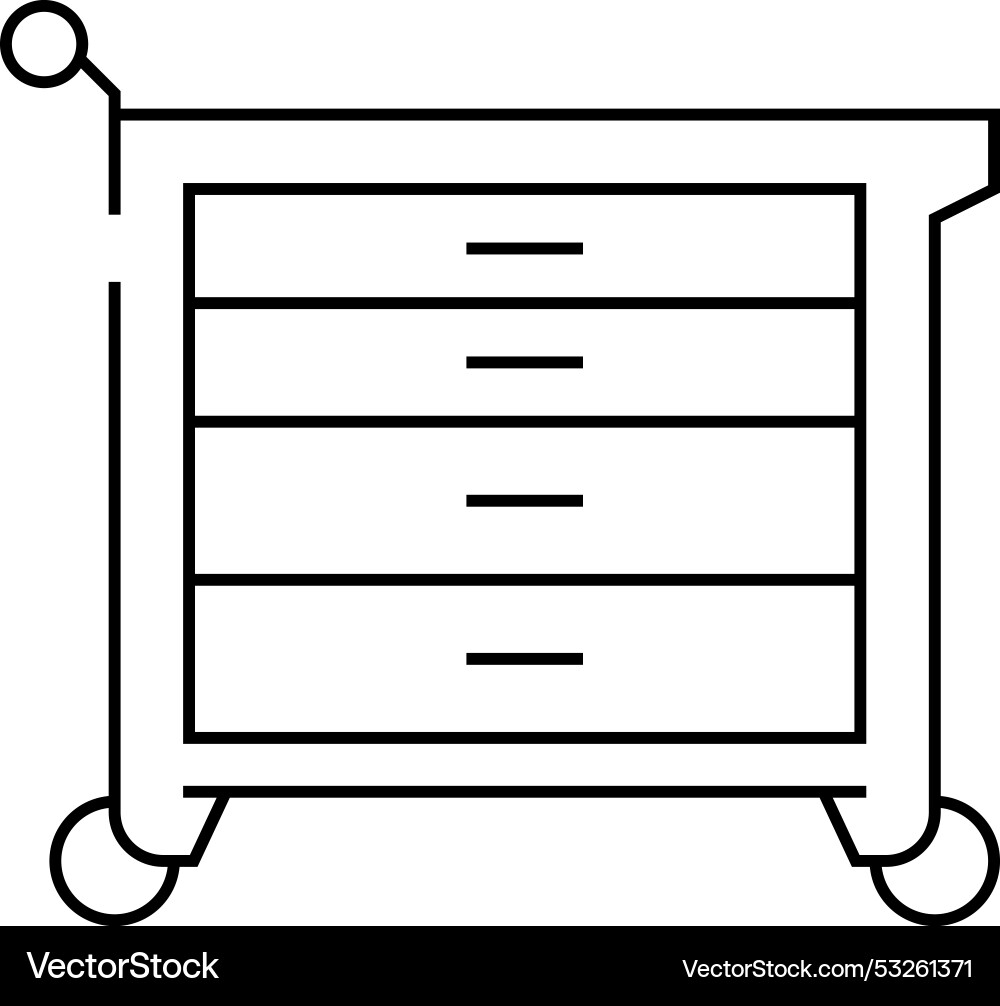 Toolbox garage line icon Royalty Free Vector Image