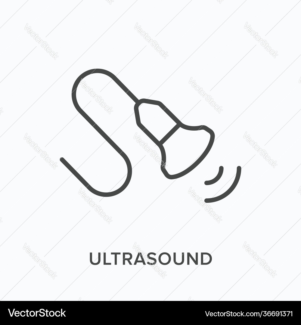 Ultrasound flat line icon outline Royalty Free Vector Image