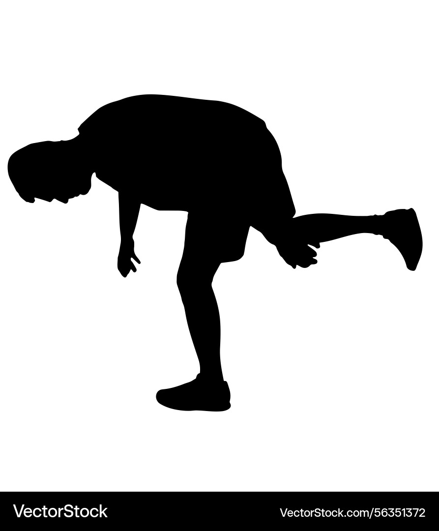 A man leaning down silhouette – Royalty-Free Vector | VectorStock