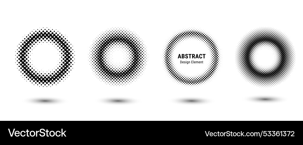 Abstract dot backgrounds round logo frame Vector Image