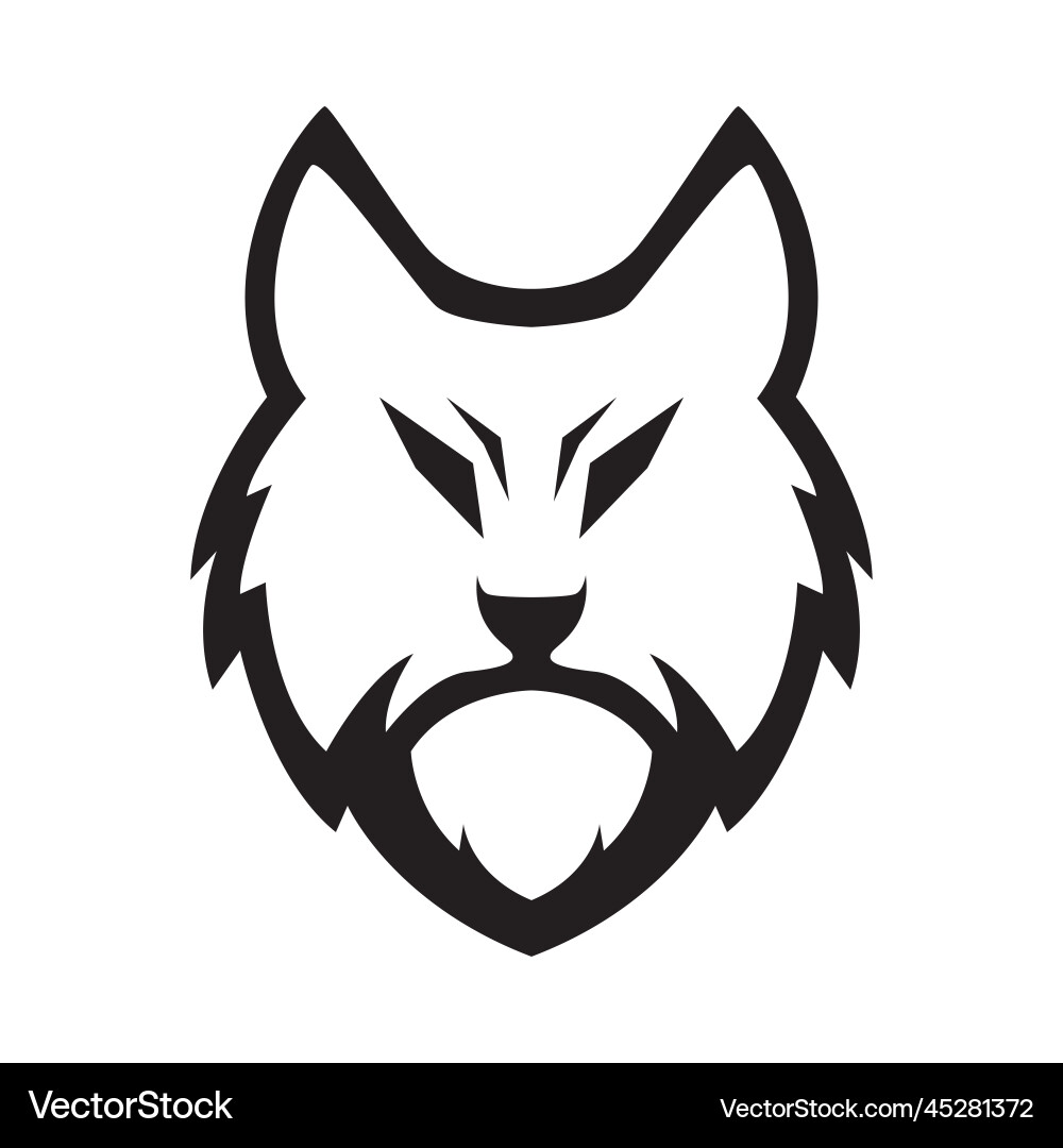 Angry wolf icon logo Royalty Free Vector Image