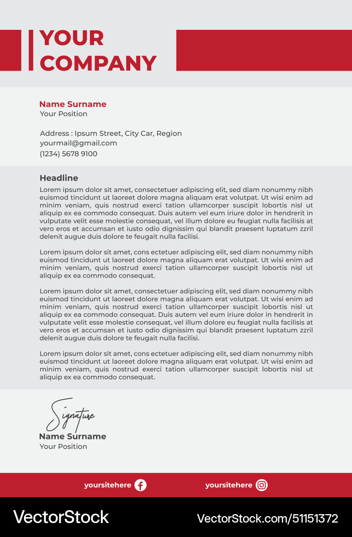 Business style letter head templates Royalty Free Vector