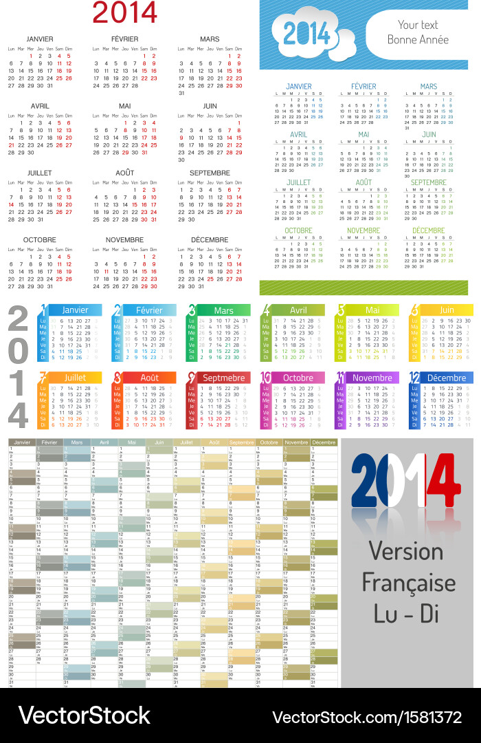 Calendar 2014 Royalty Free Vector Image - VectorStock