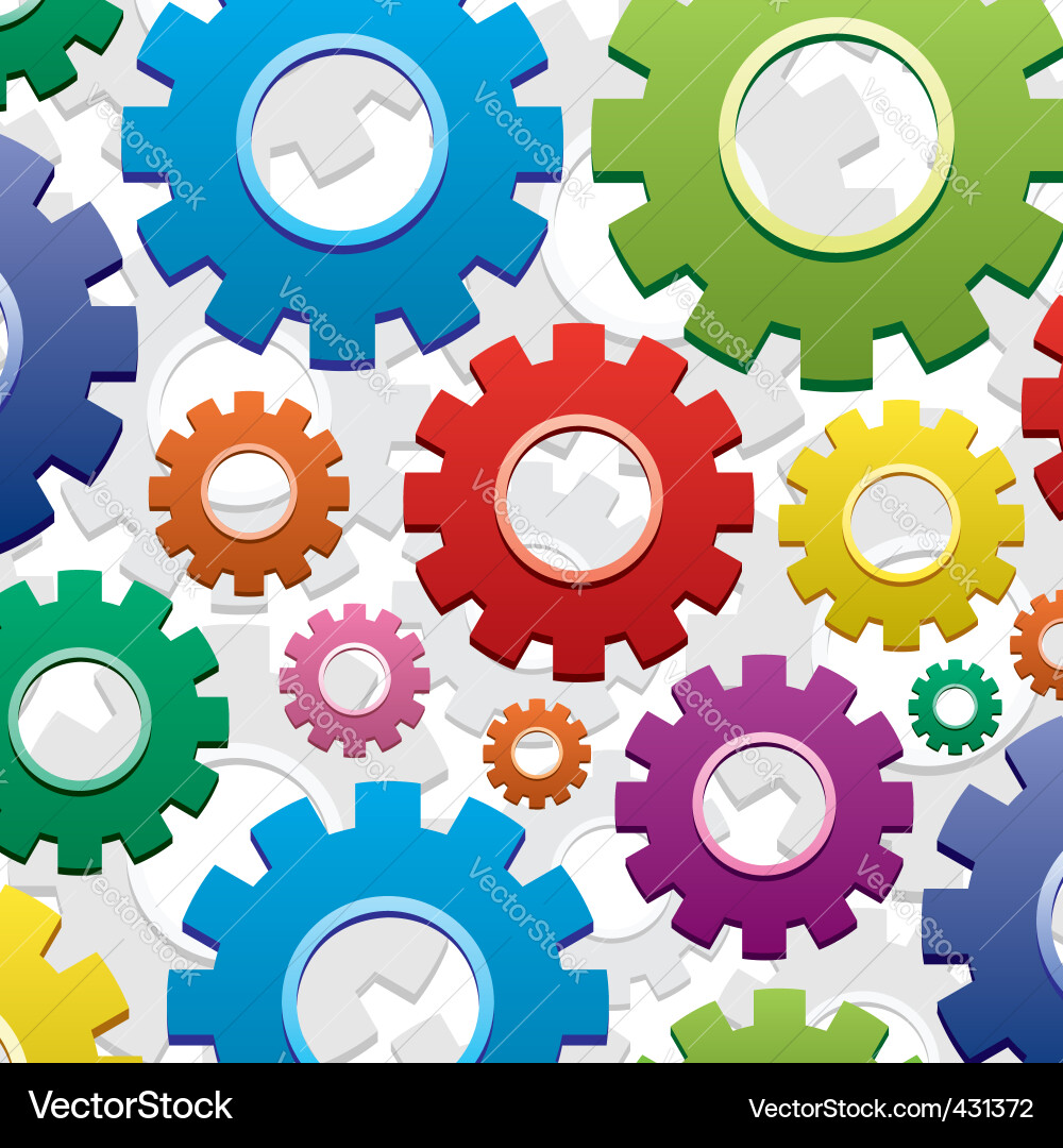 Colorful gears Royalty Free Vector Image - VectorStock