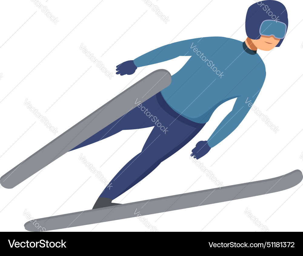 Descent training ski jumper icon cartoon Vector Image