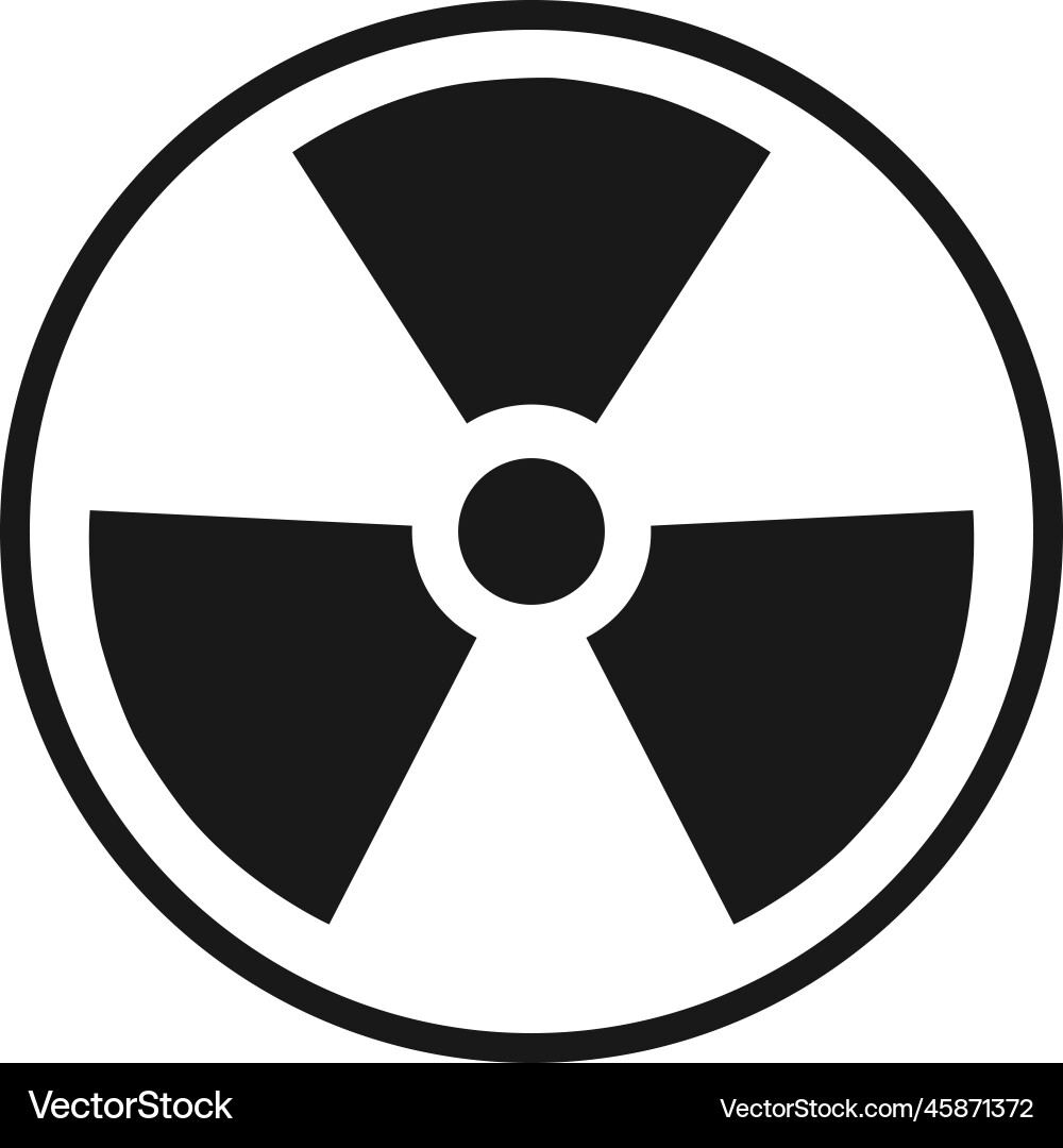 Nuclear hazard black symbol radioactive danger Vector Image