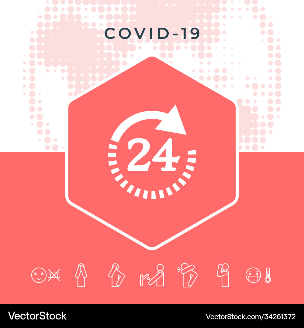 Open around clock symbol icon opening hours Vector Image