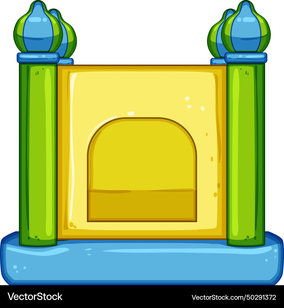 Play inflatable castle cartoon Royalty Free Vector Image