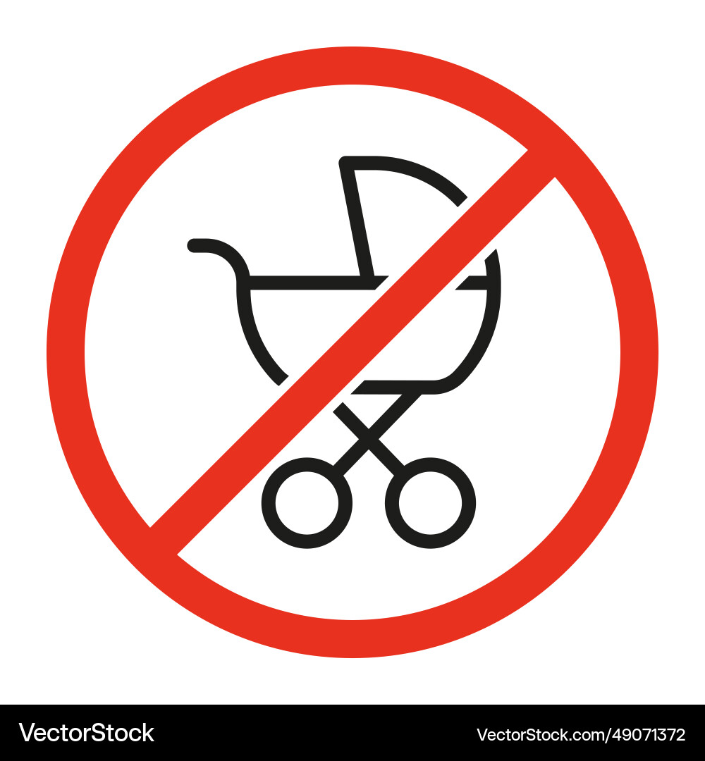 Prohibited Entry - Stroller Symbol Royalty Free Vector Image