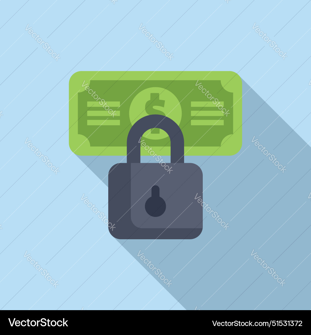 Secure money padlock protecting finances Vector Image