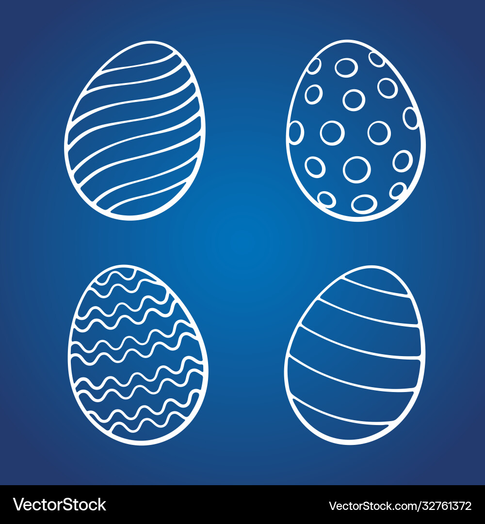 Set doodles easter eggs Royalty Free Vector Image