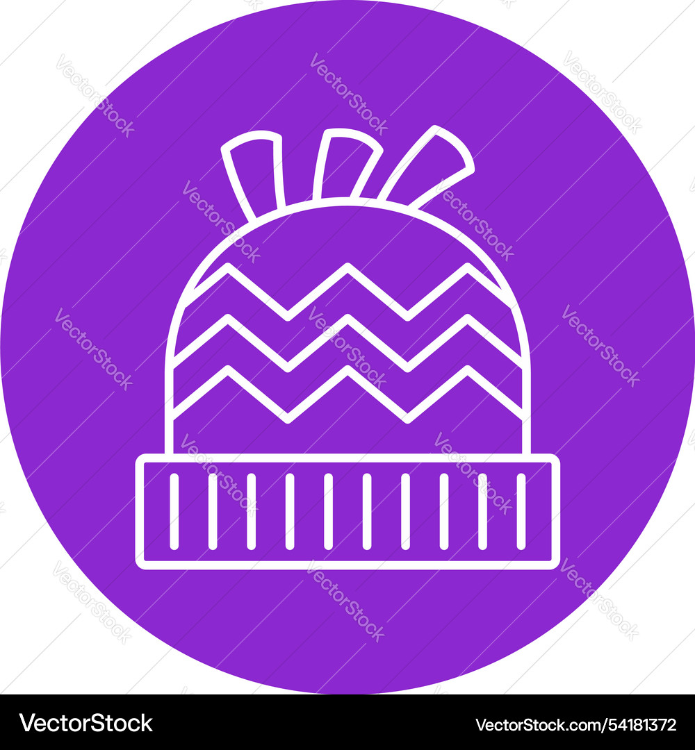 Winter hat line circle icon Royalty Free Vector Image