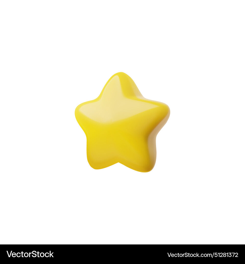 Yellow star realistic 3d isometric icon Royalty Free Vector