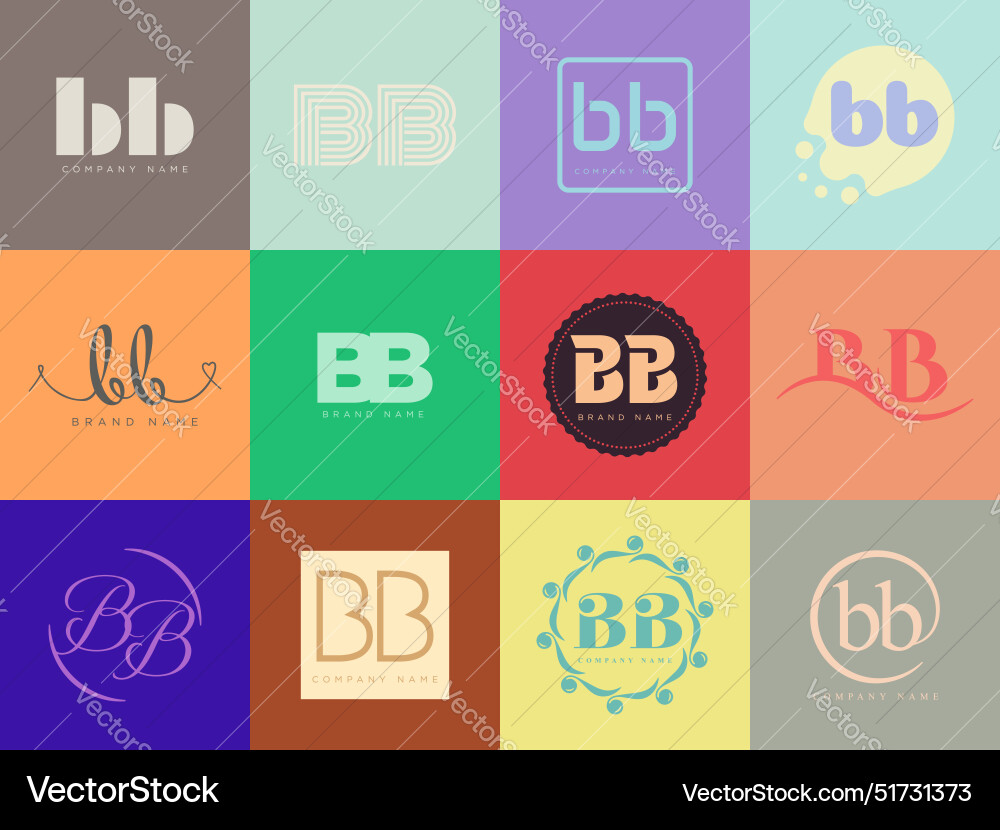 Bb logo company template letter b and logotype Vector Image