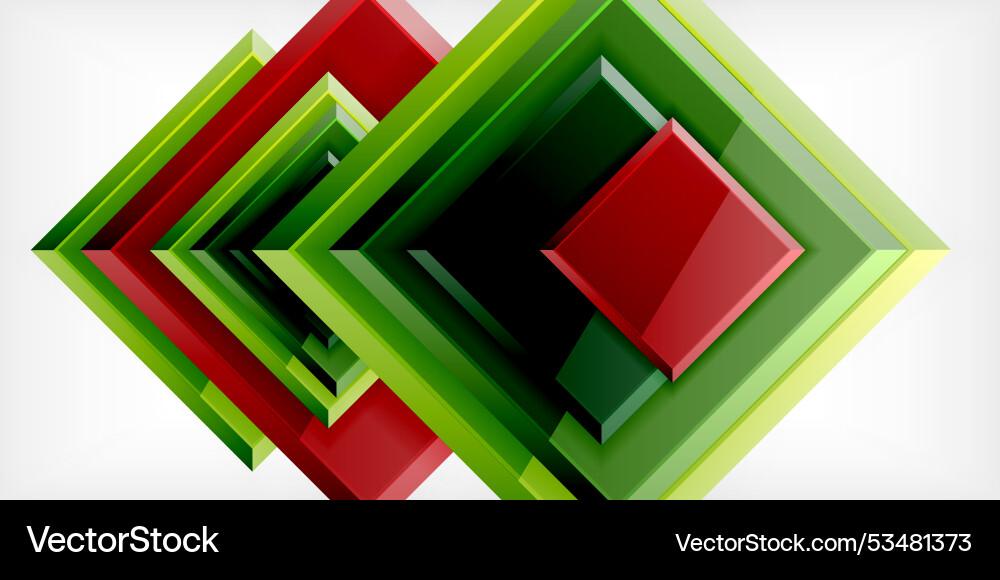 Colorful squares with reflections abstract Vector Image