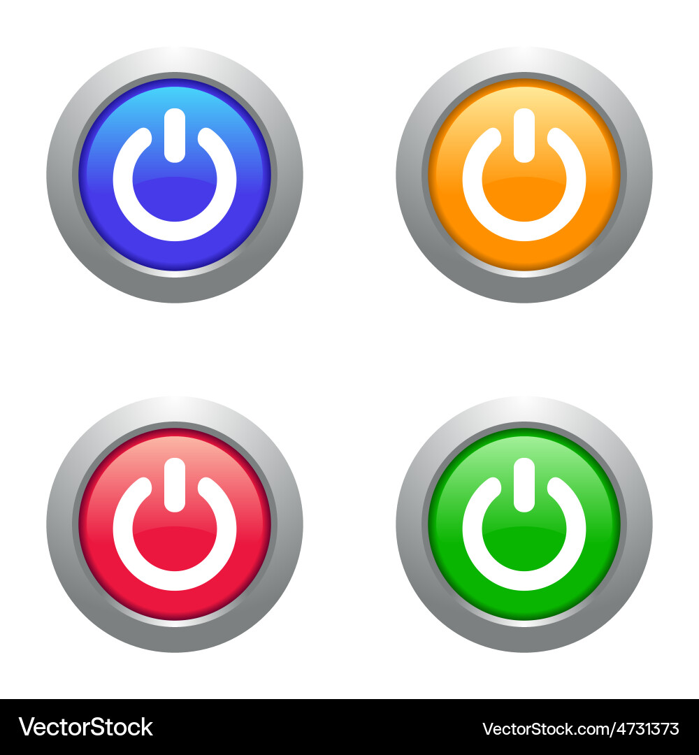 Colorful Web Power Buttons Royalty Free Vector Image
