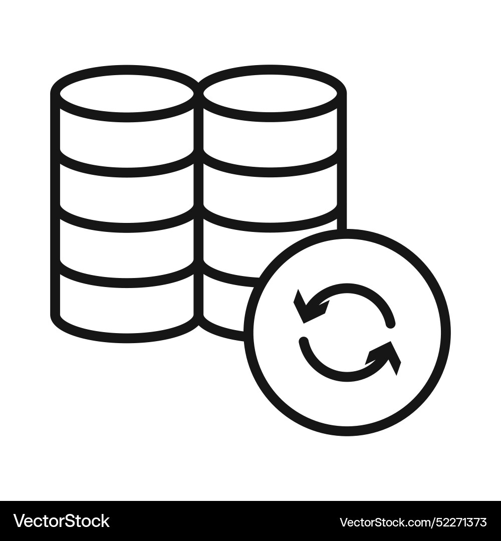 Data recovery icon 2 black line art logo Vector Image