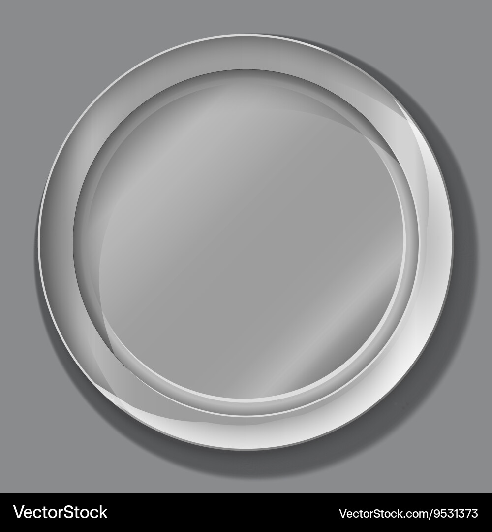 Empty silver plate Royalty Free Vector Image - VectorStock