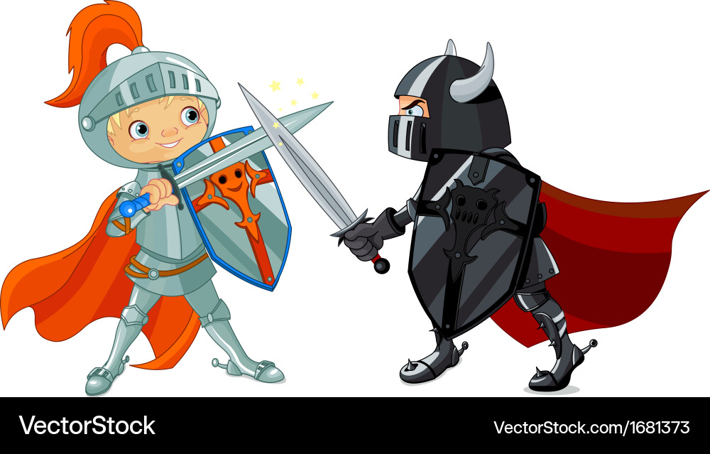 Fighting knights Royalty Free Vector Image - VectorStock