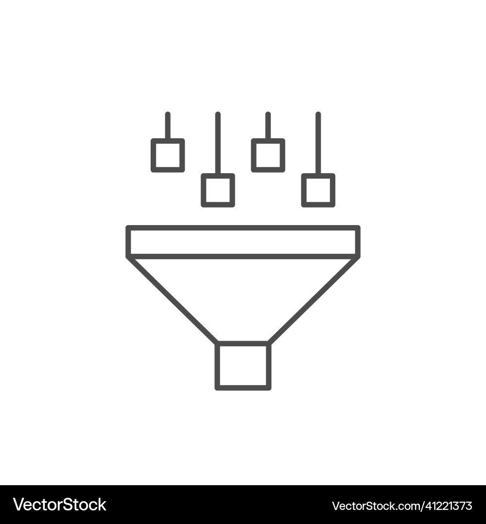 Filtration process line outline icon Royalty Free Vector