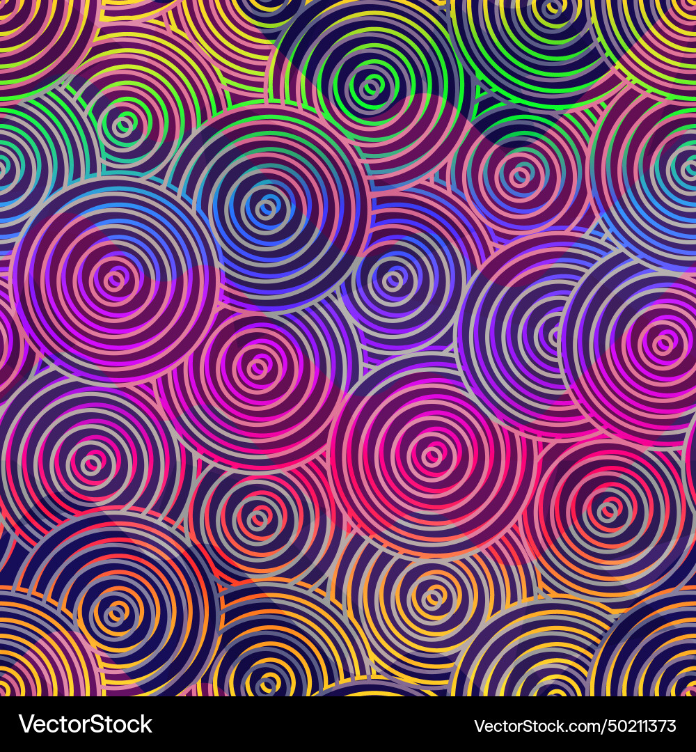 Gradient colourful circles seamless pattern Vector Image