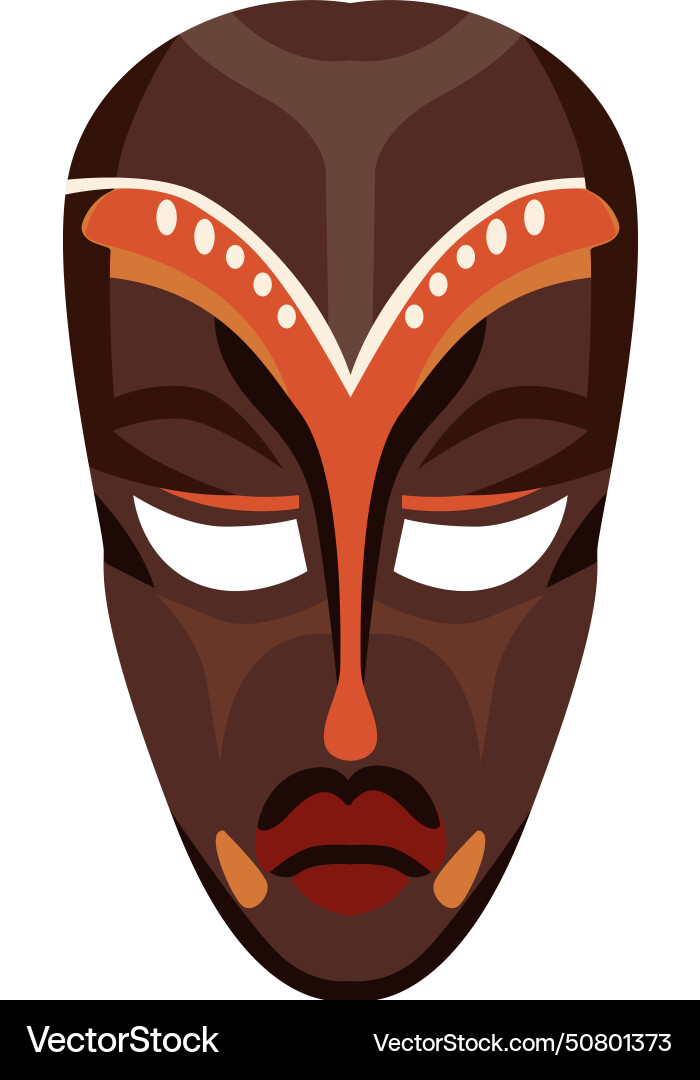 Indigenous brown mask Royalty Free Vector Image