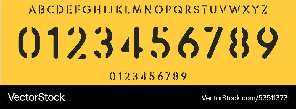 Industrial stencil typography sleek and bold font Vector Image