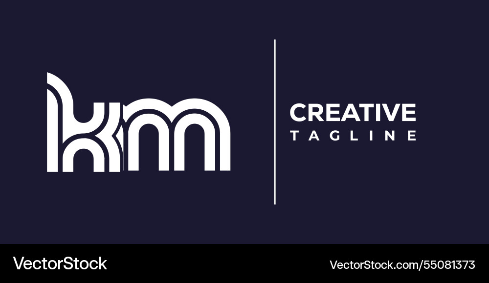 Km abstract logo Royalty Free Vector Image - VectorStock
