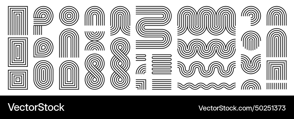 Line geometric arch and circle abstract shapes Vector Image