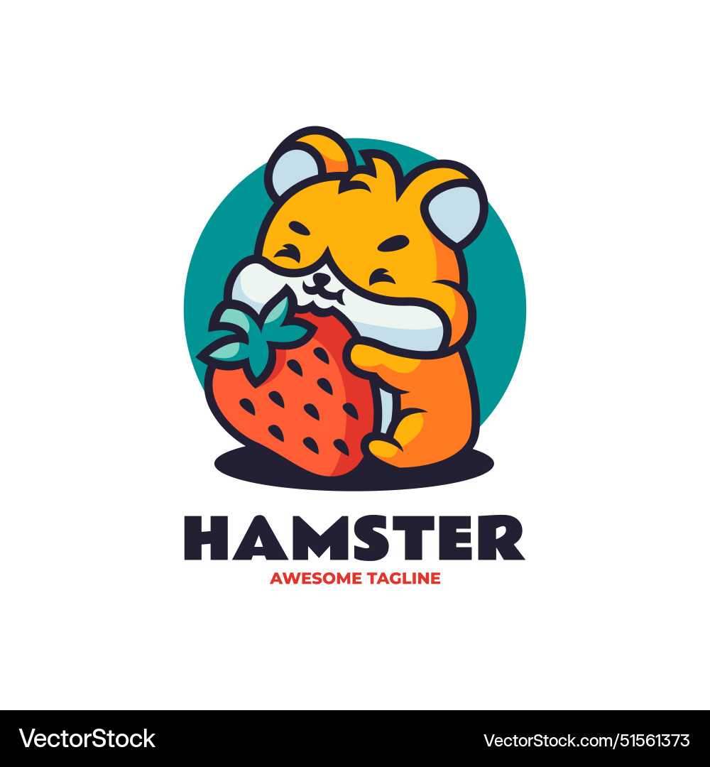 Logo hamster mascot cartoon style Royalty Free Vector Image