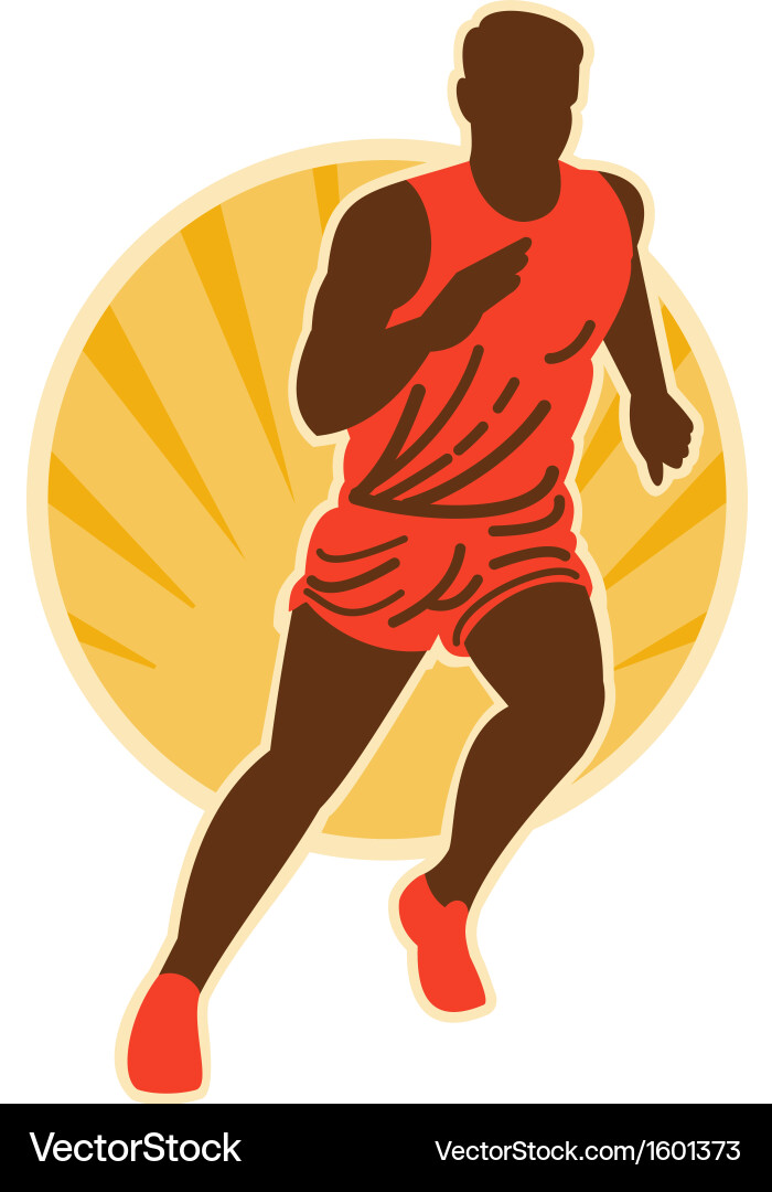 Marathon runner running Royalty Free Vector Image