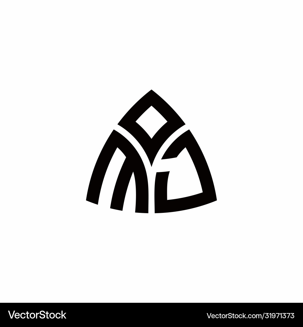 Mj monogram logo with modern triangle style Vector Image