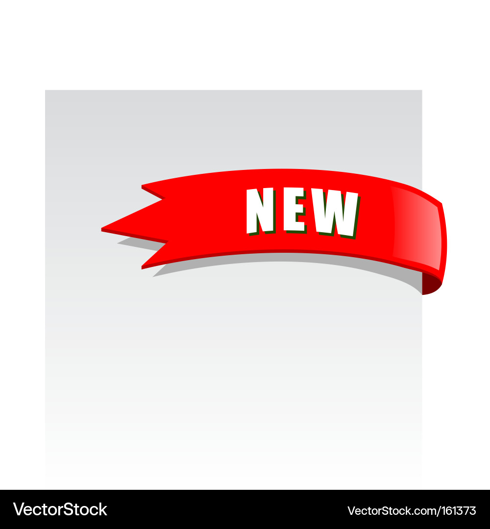 New red corner business ribbon Royalty Free Vector Image