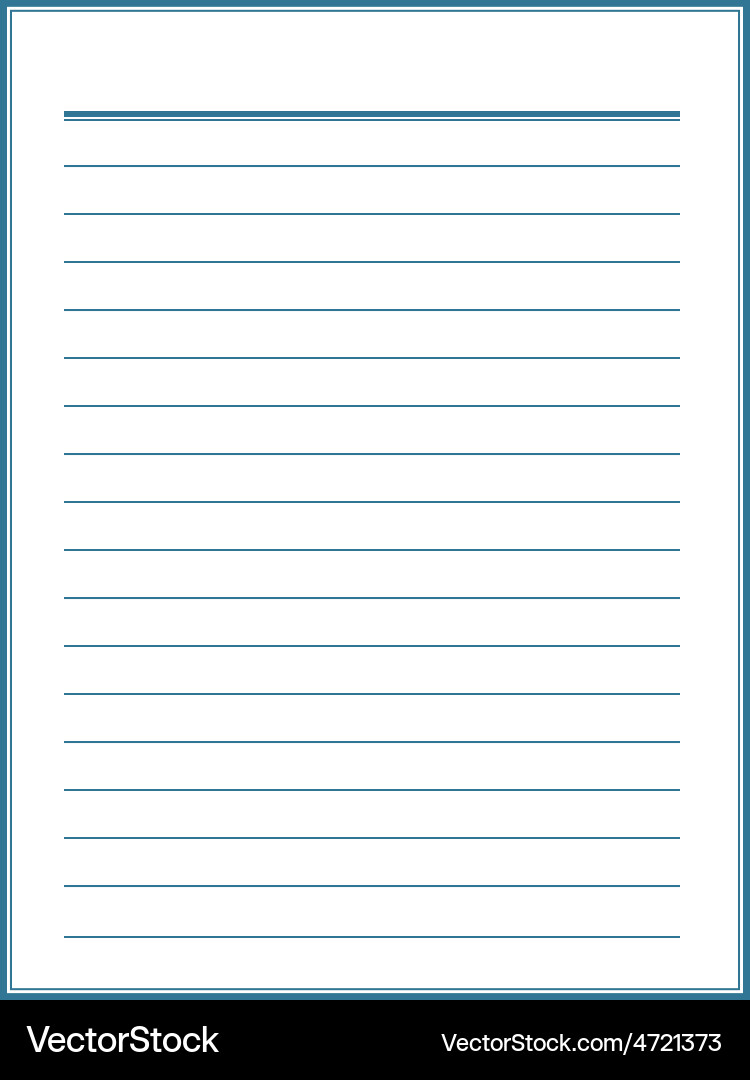 Notebook paper with blue lines Royalty Free Vector Image