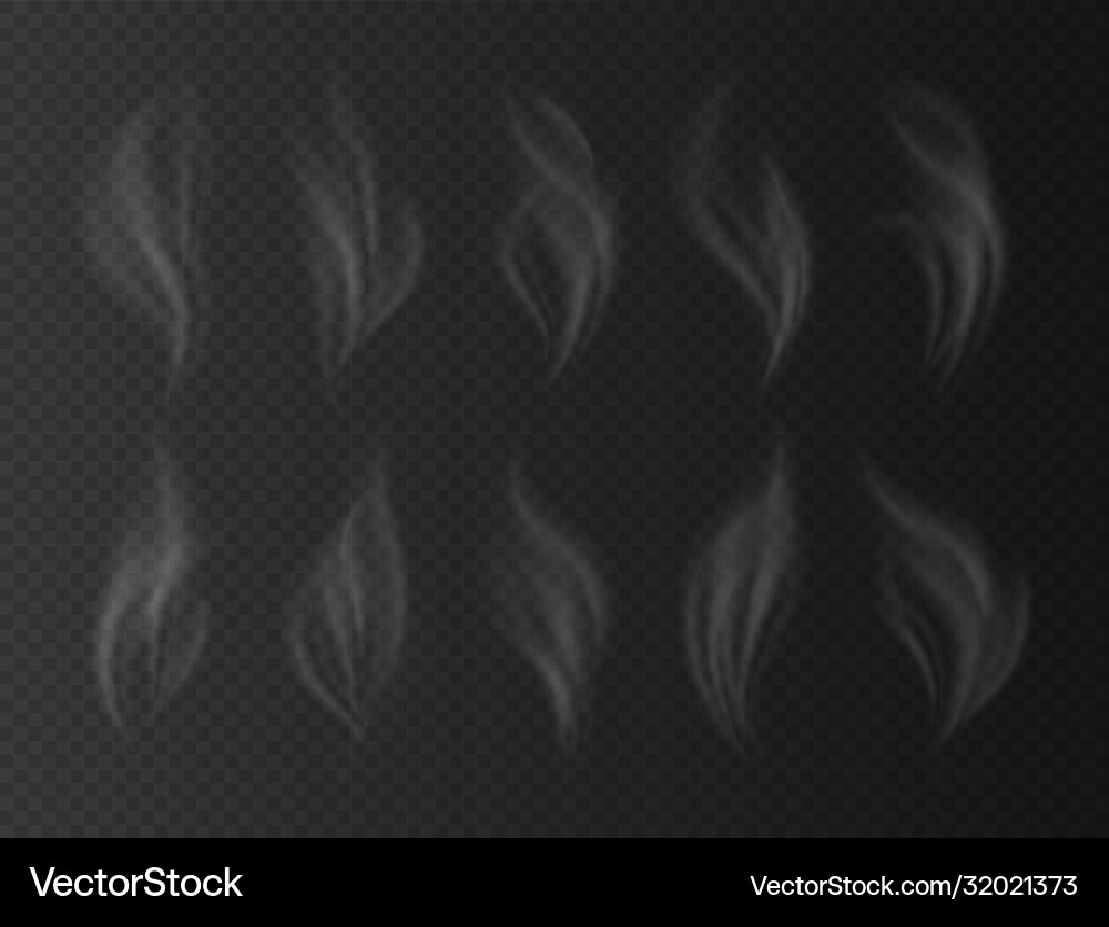 Realistic white smoke collection vapor effects Vector Image
