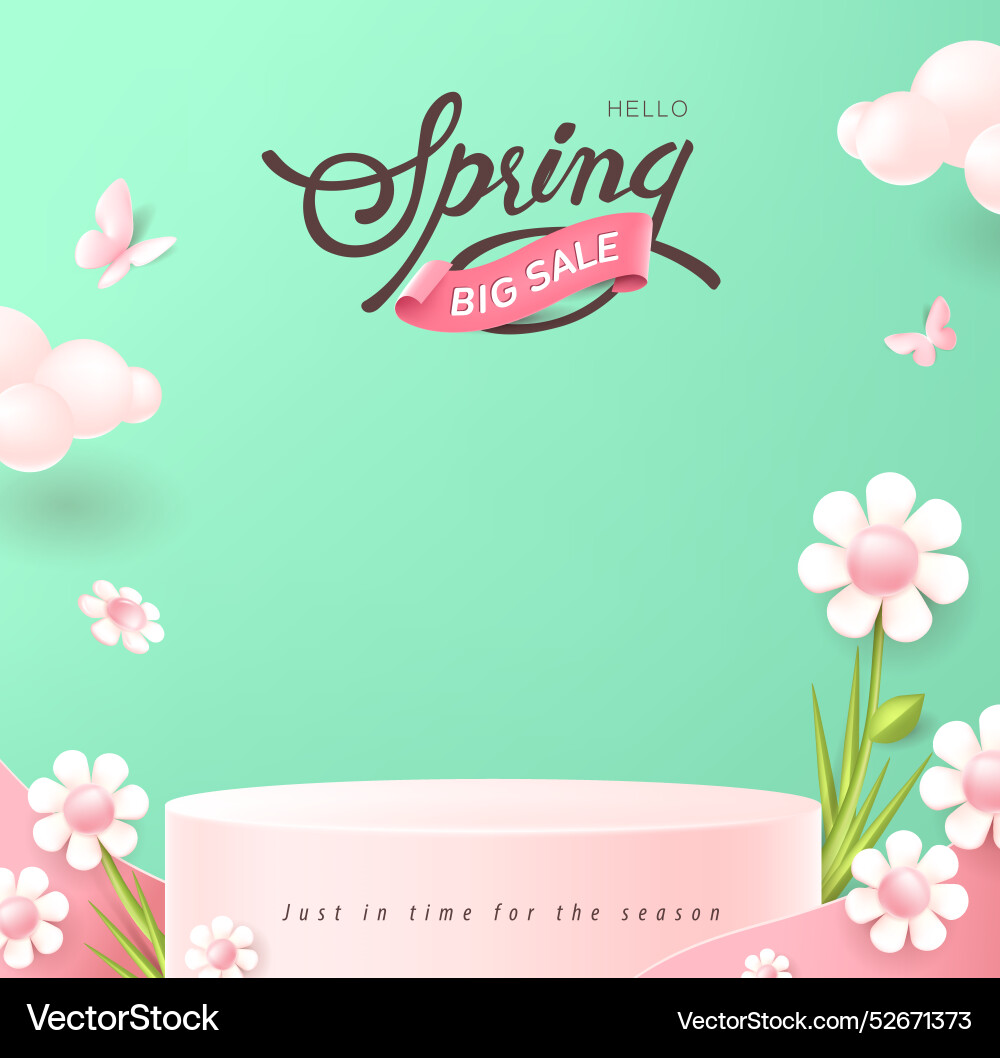 Spring sale header or banner design promotion Vector Image