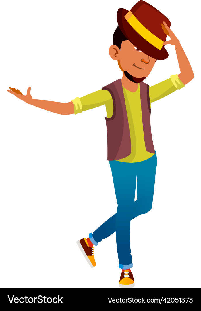 Teen boy dancing attractive active dance Vector Image