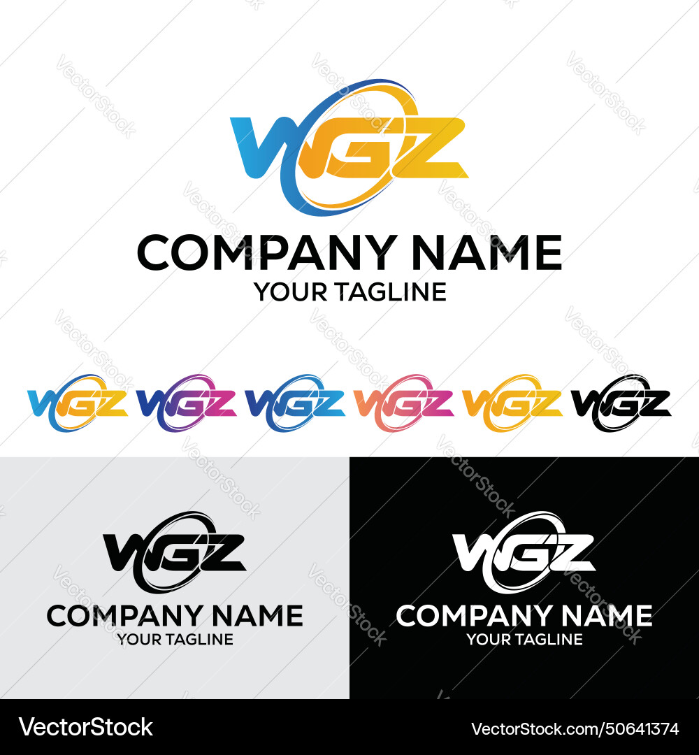 3 letter wgz initial logo template Royalty Free Vector Image