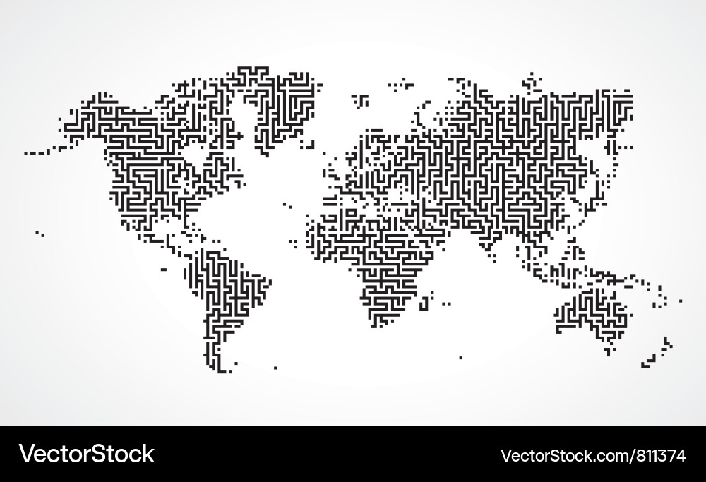 Earth maze map Royalty Free Vector Image - VectorStock