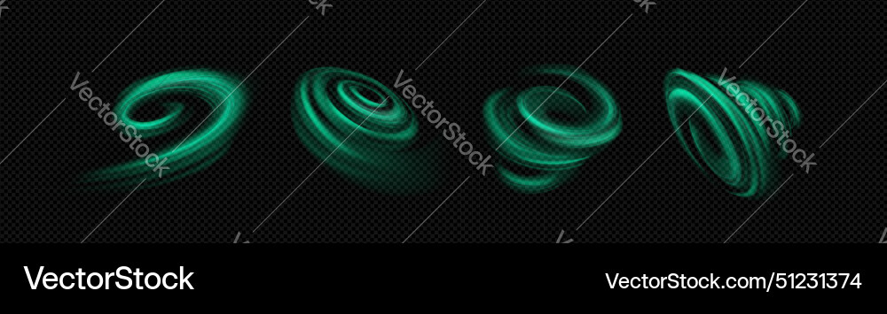 Green wind flow effect magic fresh mint air swirl Vector Image
