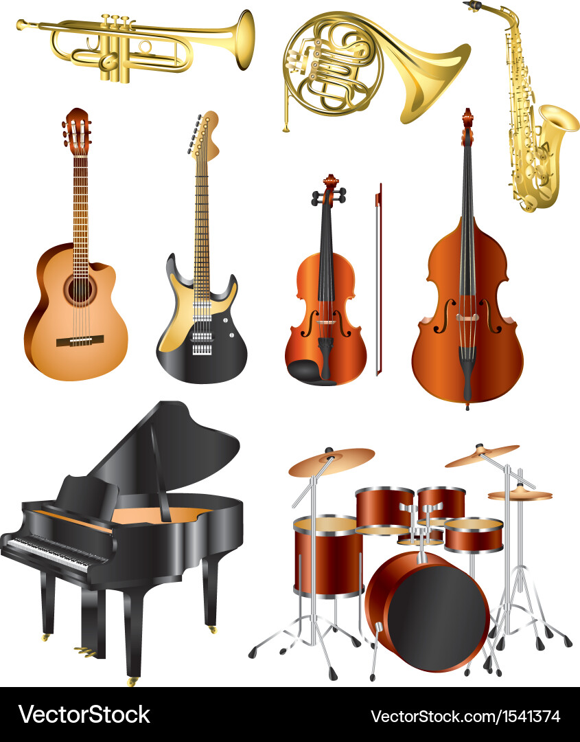 Icons music instruments Royalty Free Vector Image
