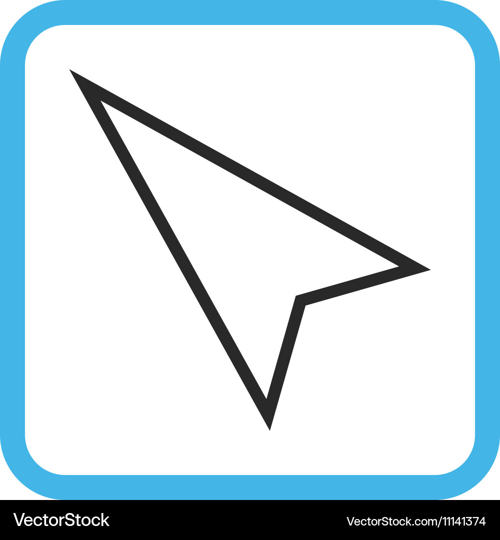 Pointer left up icon in a frame Royalty Free Vector Image