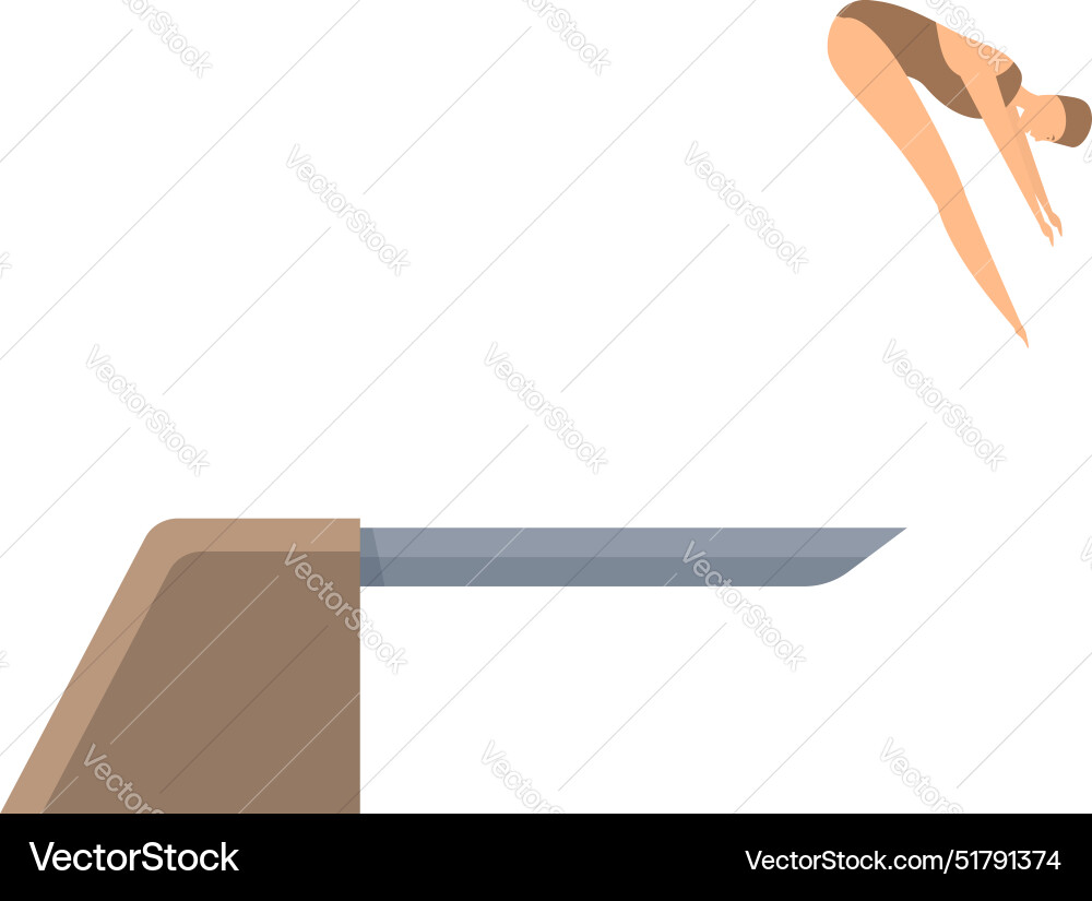 Professional female swimmer jumping from Vector Image