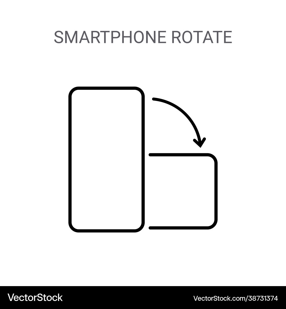 Rotate phone icon flip screen mobile Royalty Free Vector