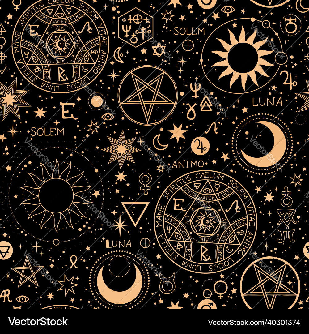 Wiccan Seamless Vector Images (over 190)