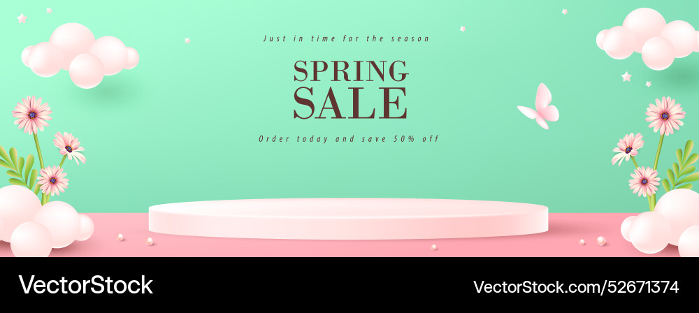 Spring sale header or banner design promotion Vector Image