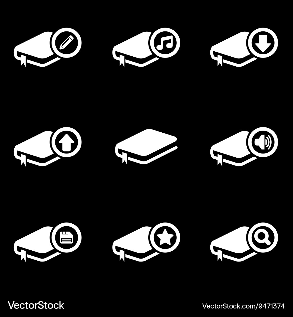 White book icon set Royalty Free Vector Image - VectorStock