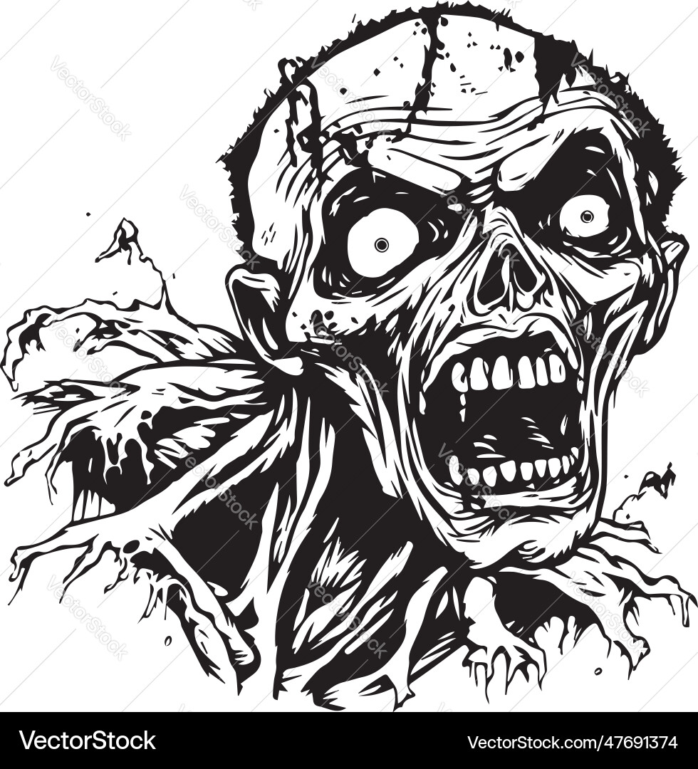 Zombie halloween skeleton gruselig tot Lizenzfreier Vektor