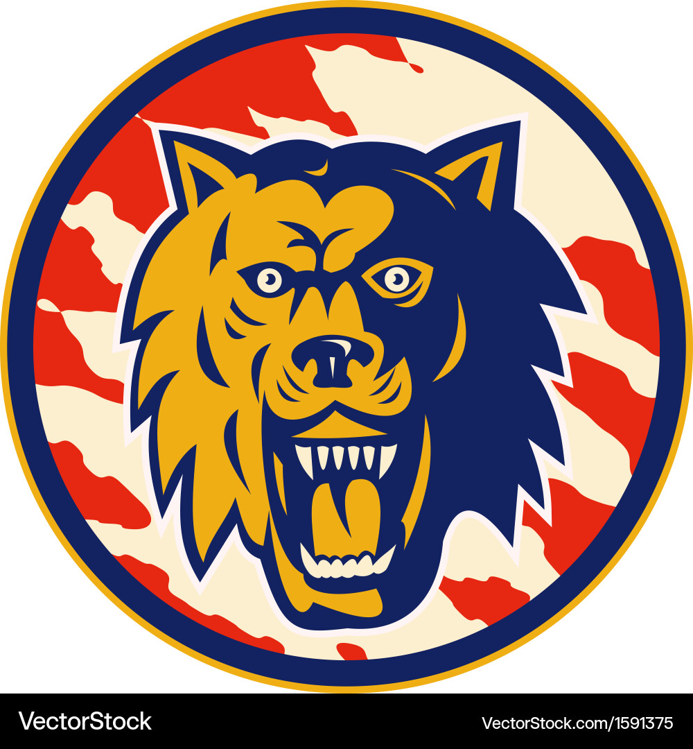 Angry wolf with scratch marks Royalty Free Vector Image