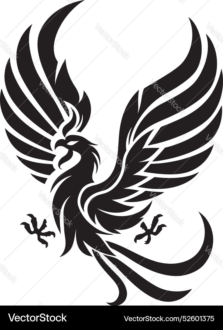 Celestial rebirth logo design of mythical phoenix Vector Image